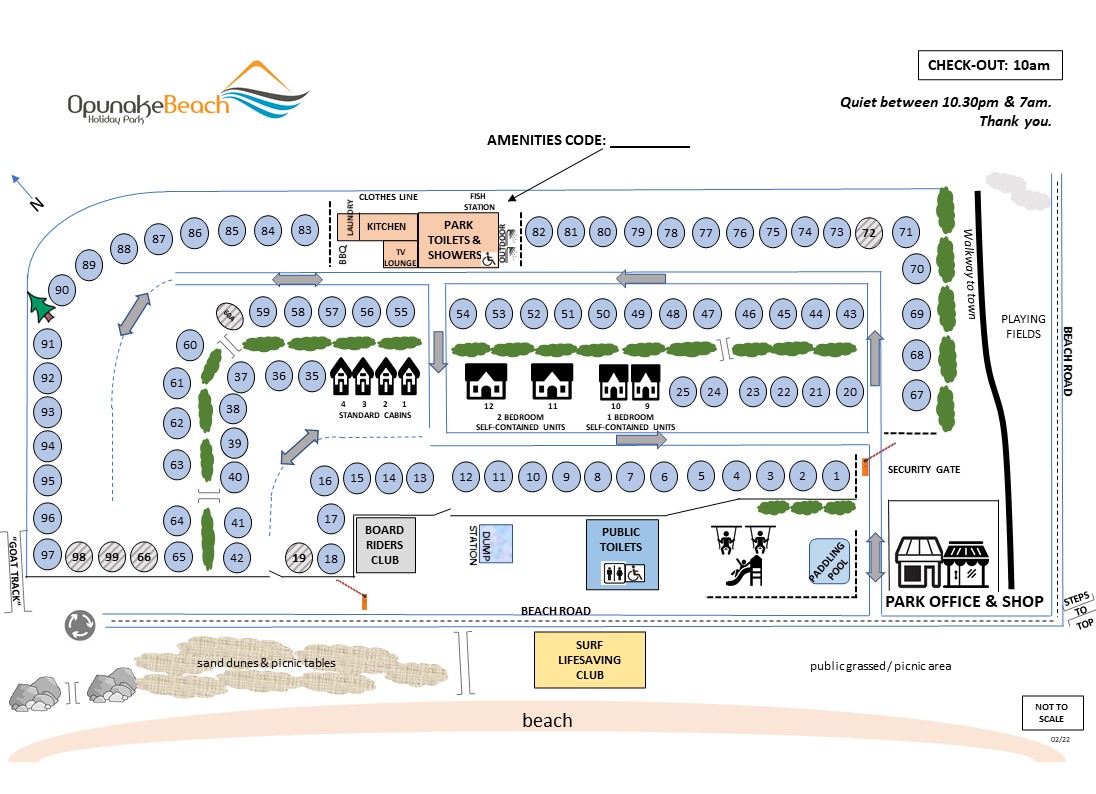 Park Map | Opunake Beach Holiday Park